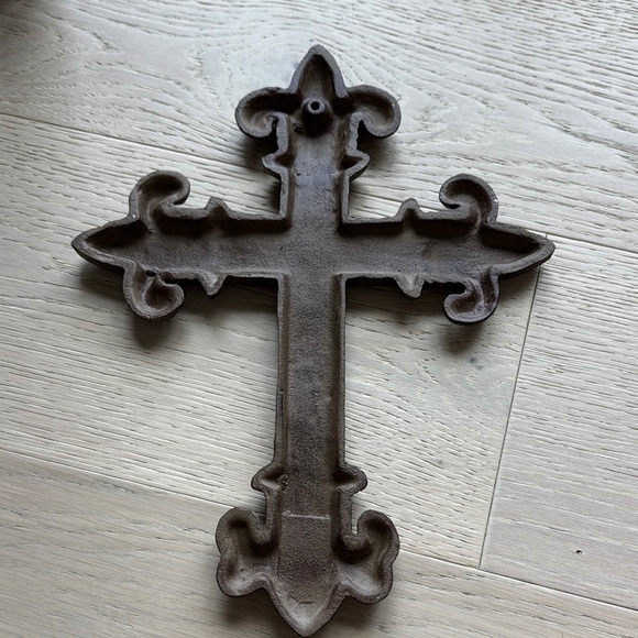 Vintage | Accents | Ornate Historical Rod Iron Wall Cross Heavy Weight ...